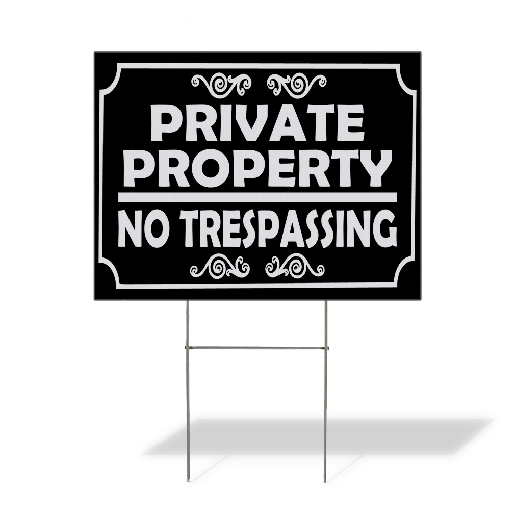 Weatherproof Yard Sign Private Property No Trespassing Style 2 Lawn ...