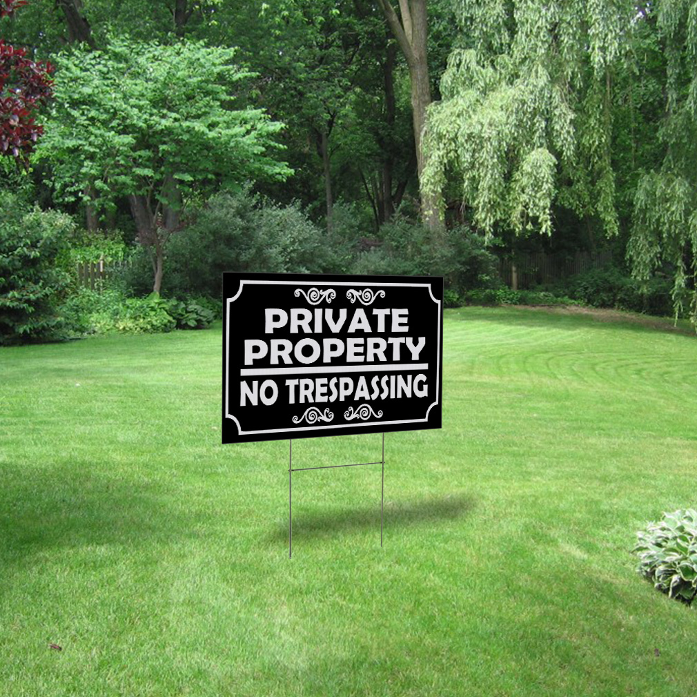 Weatherproof Yard Sign Private Property No Trespassing Style 2 Lawn ...
