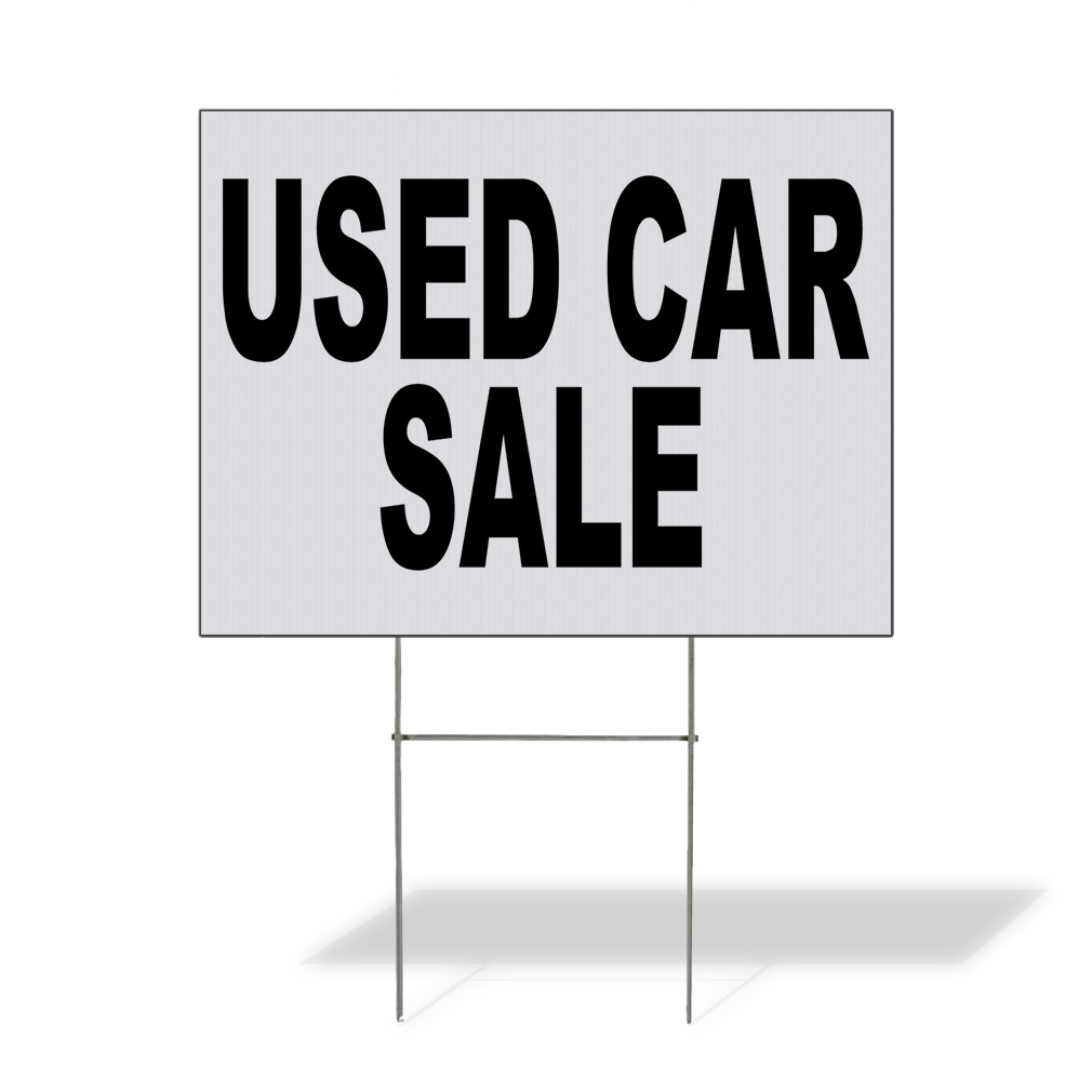 Weatherproof Yard Sign Used Car Sale Black Auto Repair Shop Lawn Garden ...