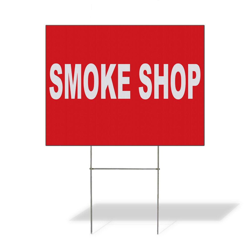 Weatherproof Yard Sign Smoke Shop Red Background Lawn Garden | eBay