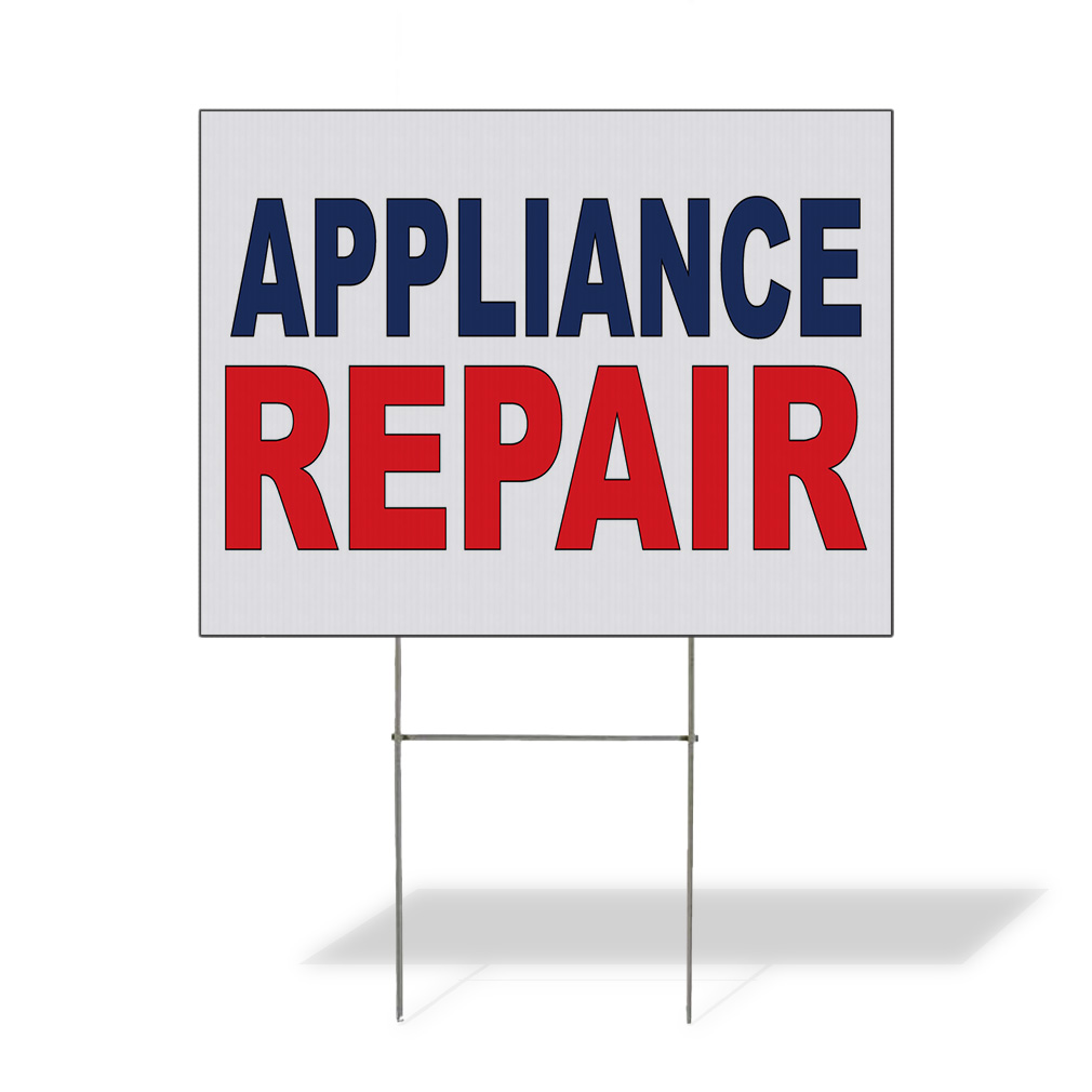 Weatherproof Yard Sign Appliance Repair Blue Red Lawn Garden | eBay