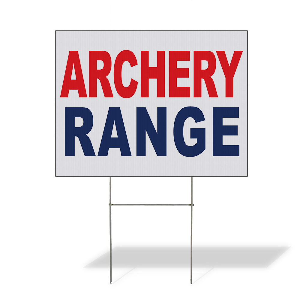 Weatherproof Yard Sign Archery Range Red Blue Lawn Garden Sports | eBay