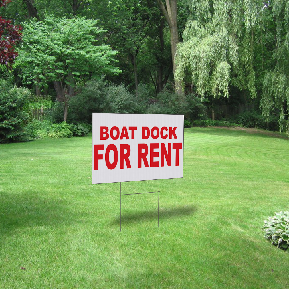 Weatherproof Yard Sign Boat Dock for Rent Red Lawn Garden Charters | eBay