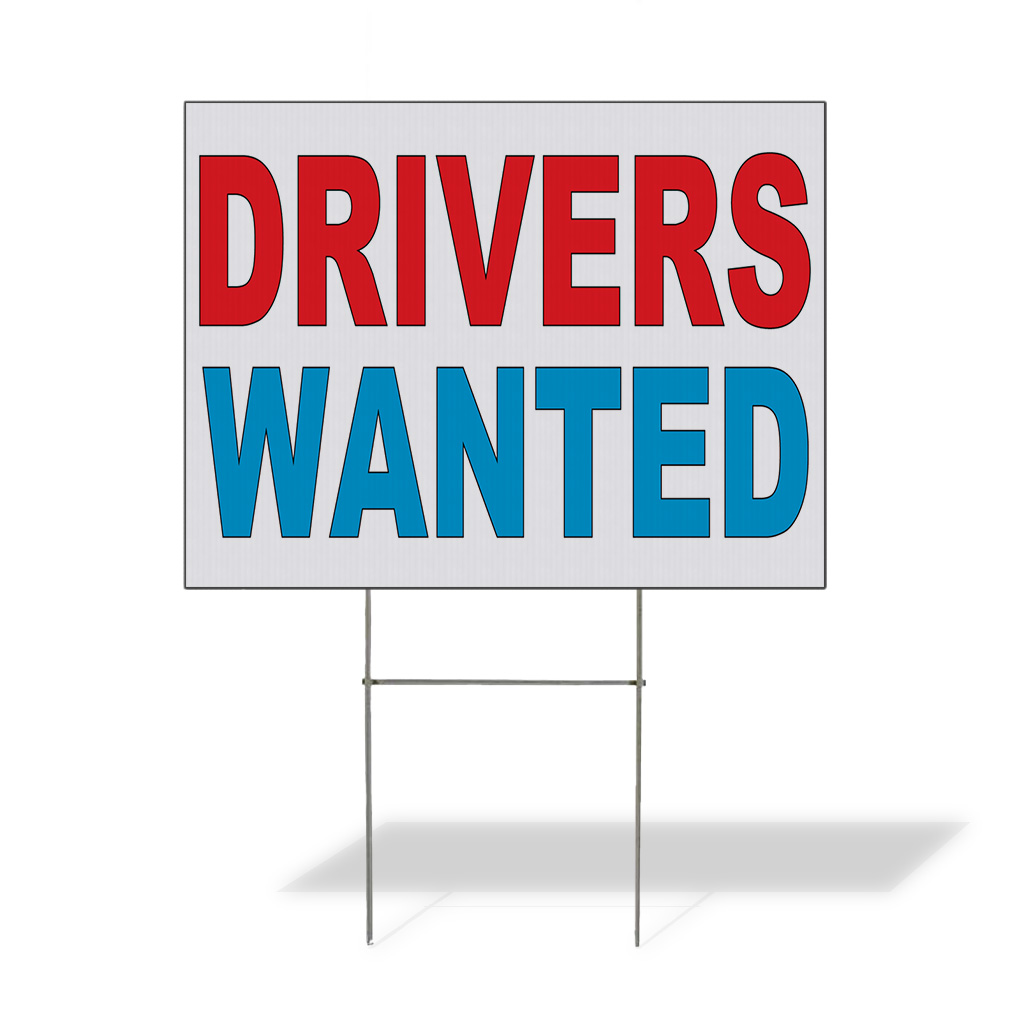 Weatherproof Yard Sign Drivers Wanted Red Blue Lawn Garden Help | eBay