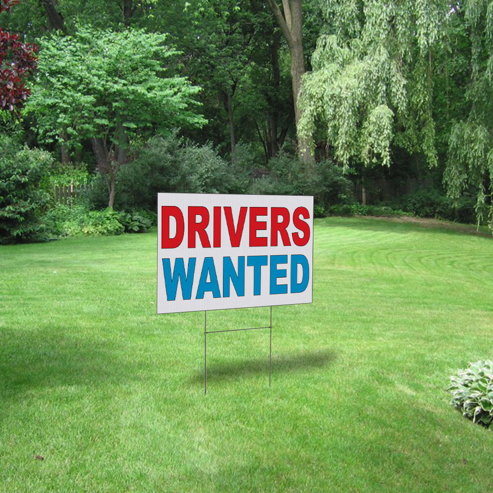 Weatherproof Yard Sign Drivers Wanted Red Blue Lawn Garden Help | eBay