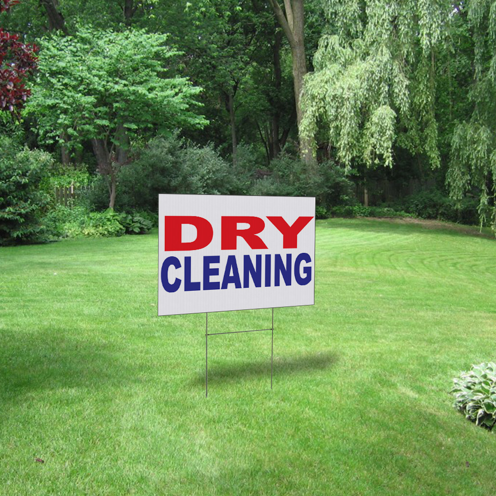 Weatherproof Yard Sign Dry Cleaning Red Blue Lawn Garden Services | eBay