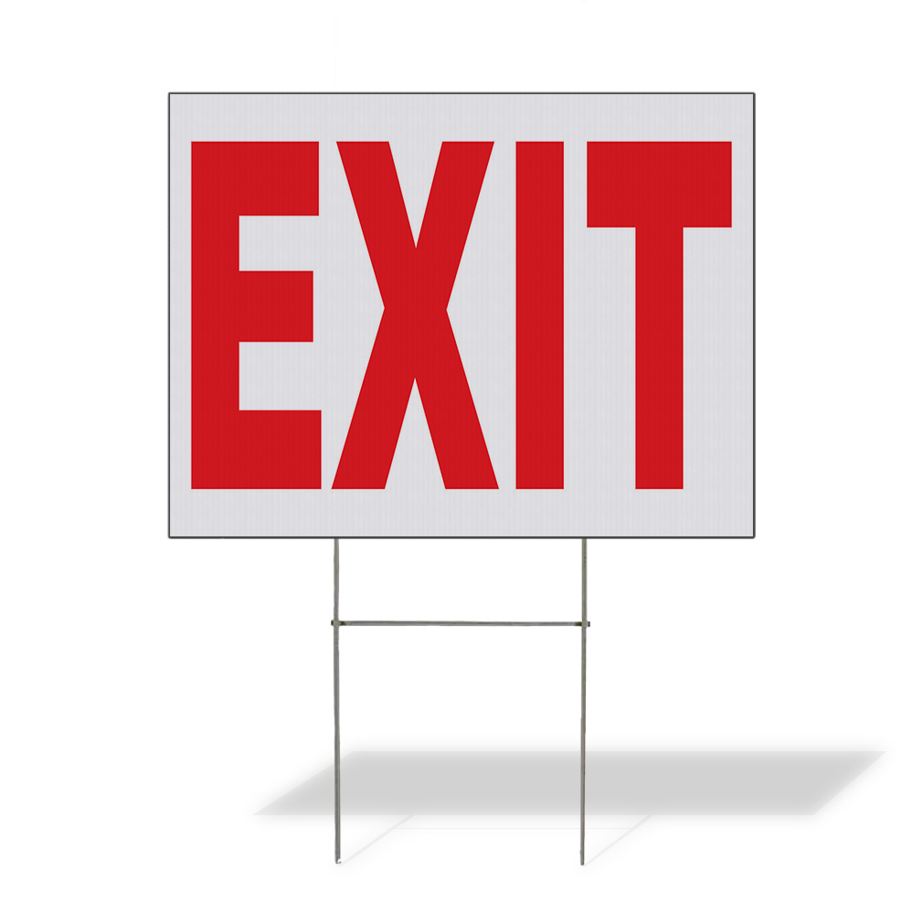 Weatherproof Yard Sign Exit Red Lawn Garden Run Walk | eBay