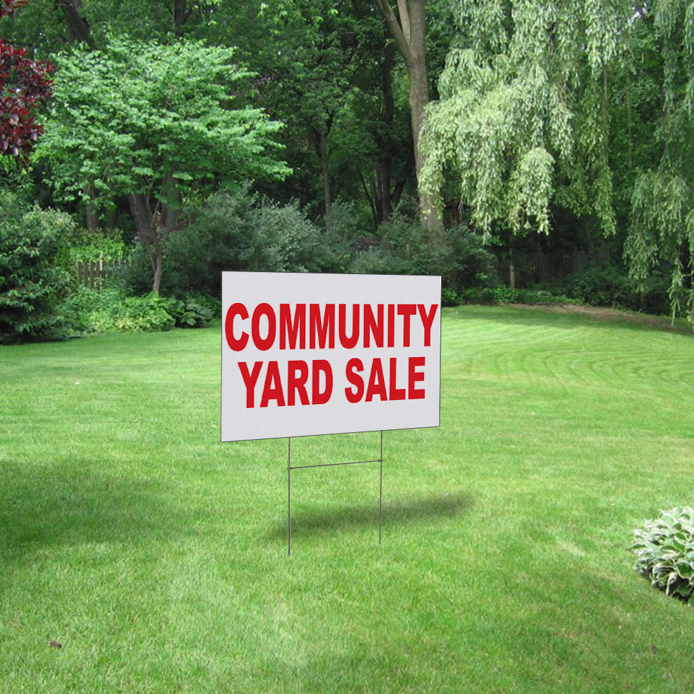 Weatherproof Yard Sign Community Sale Red Lawn Garden | eBay