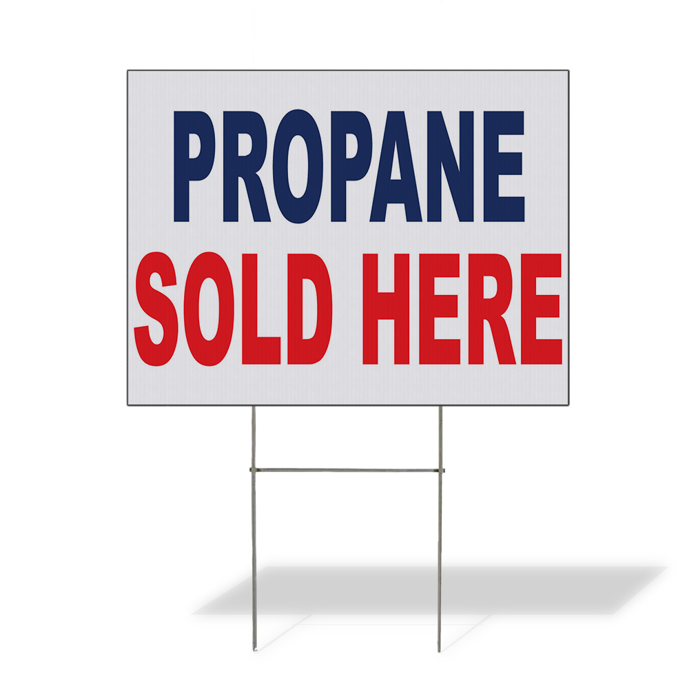Weatherproof Yard Sign Propane Sold Here Blue Red Lawn Garden | eBay