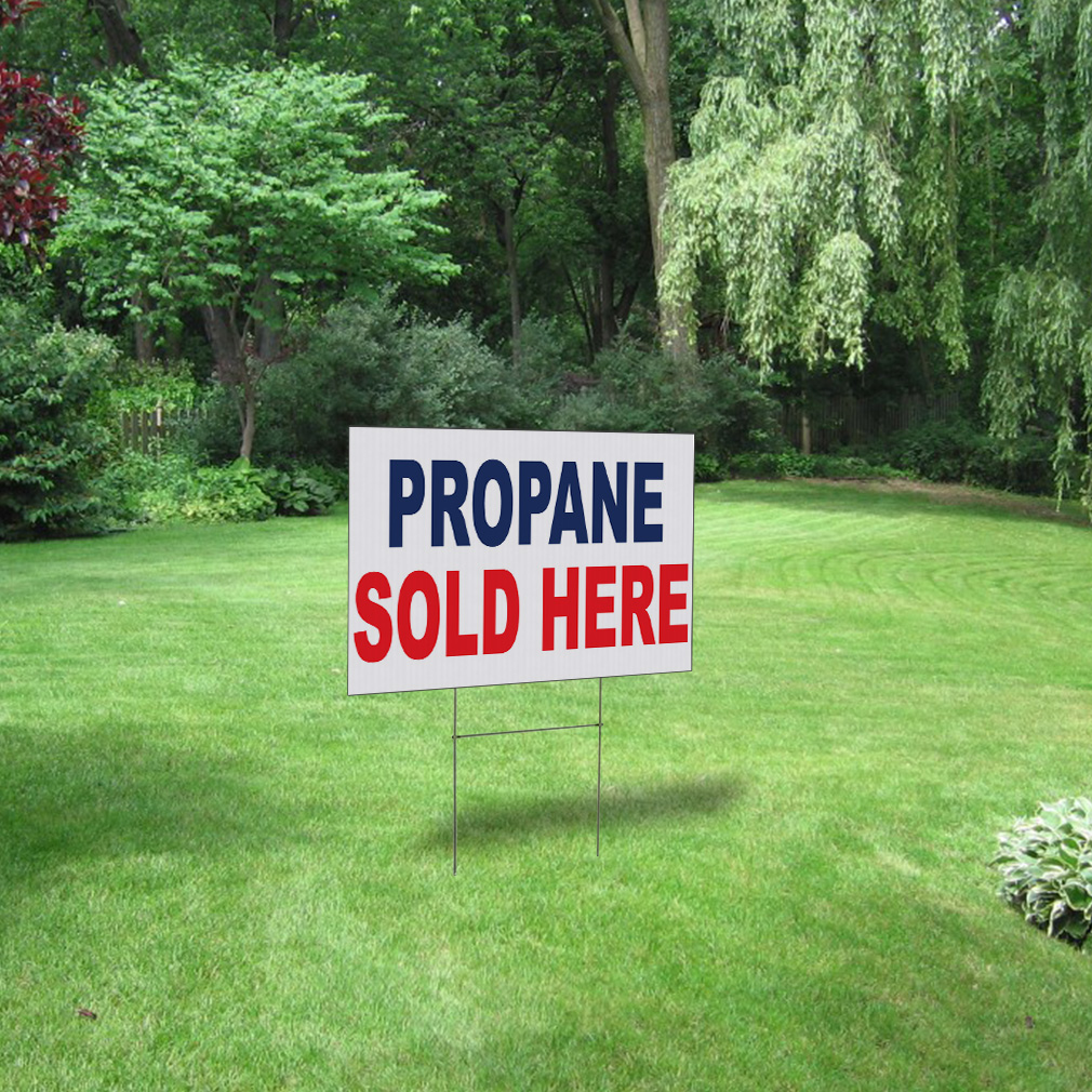 Weatherproof Yard Sign Propane Sold Here Blue Red Lawn Garden | eBay
