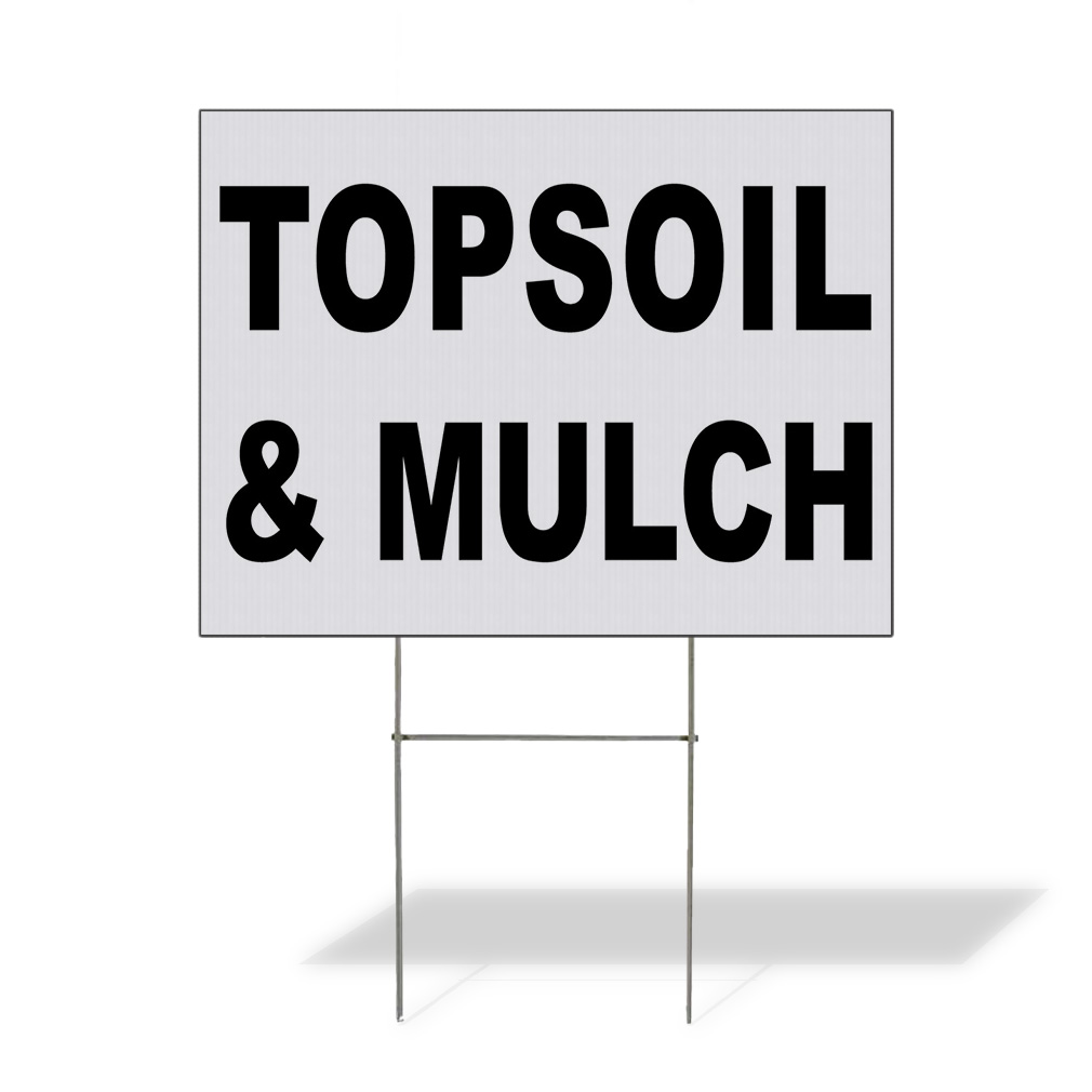 Weatherproof Yard Sign Topsoil & Mulch Black Lawn Garden and | eBay