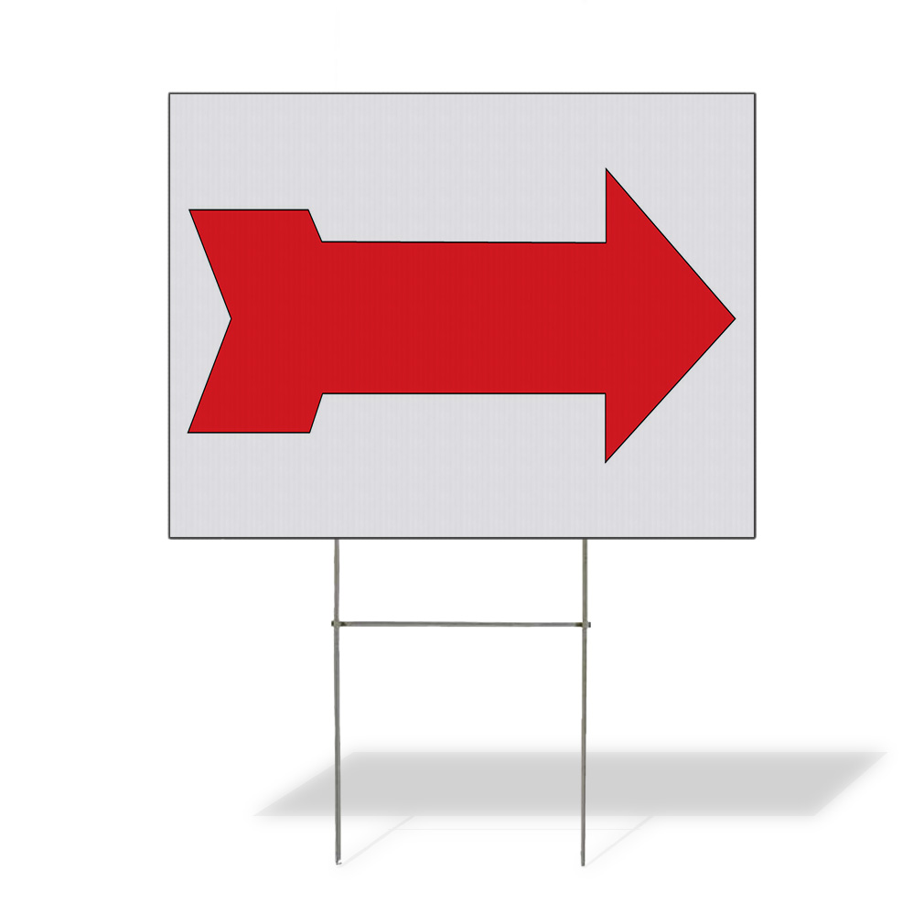 Weatherproof Yard Sign Right Arrow Red Lawn Garden Driveway | eBay