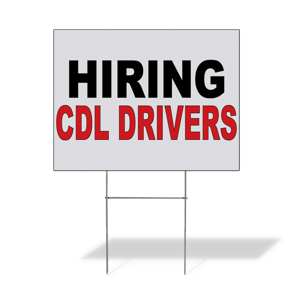 Weatherproof Yard Sign Hiring Cdl Drivers Black Red Lawn Garden | eBay