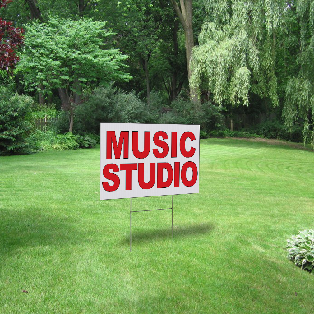 Weatherproof Yard Sign Music Studio Red Lawn Garden Festivals | eBay