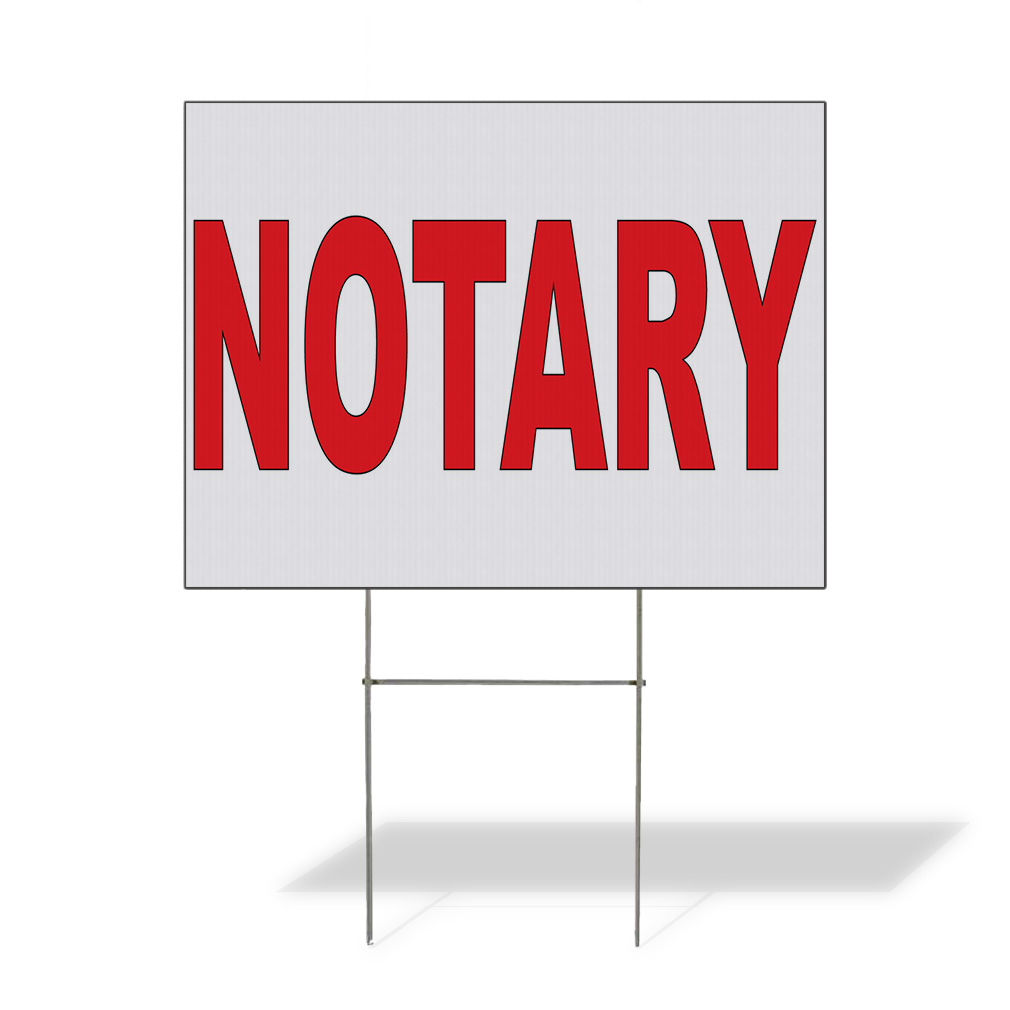 Weatherproof Yard Sign Notary Red Lawn Garden Online | eBay