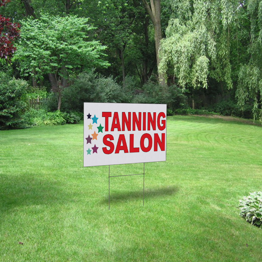 Weatherproof Yard Sign Tanning Salon Red Stars Lawn Garden & Spa | eBay