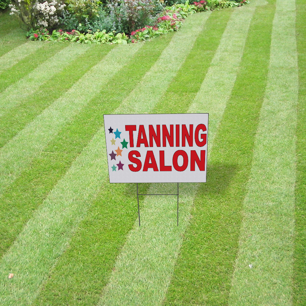Weatherproof Yard Sign Tanning Salon Red Stars Lawn Garden & Spa | eBay