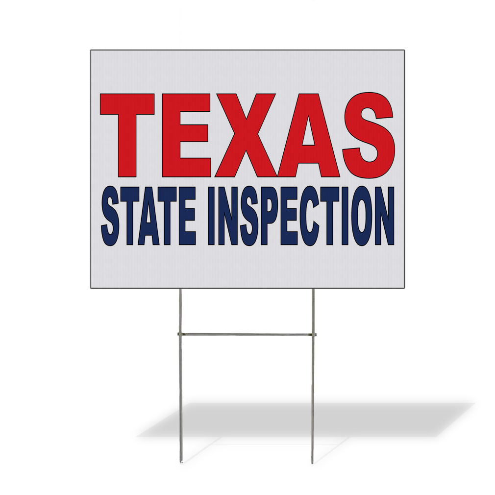Weatherproof Yard Sign Texas State Inspection Red Blue Lawn Garden | eBay