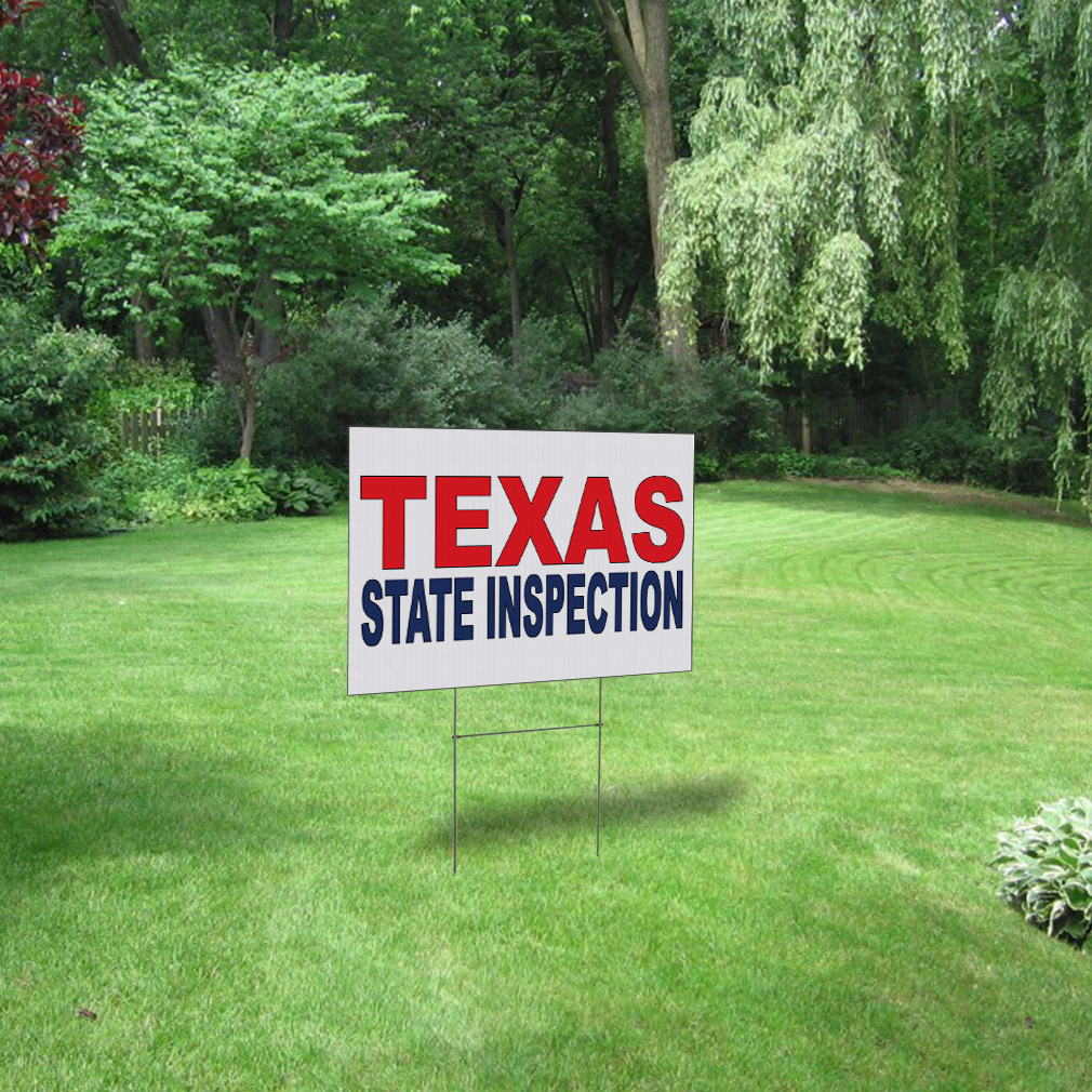 Weatherproof Yard Sign Texas State Inspection Red Blue Lawn Garden | eBay