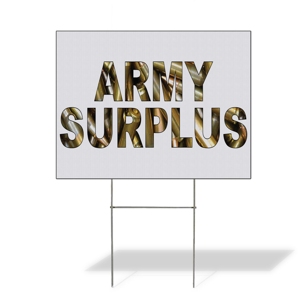 Weatherproof Yard Sign Army Surplus Chrome Lawn Garden Junk & Salvage ...
