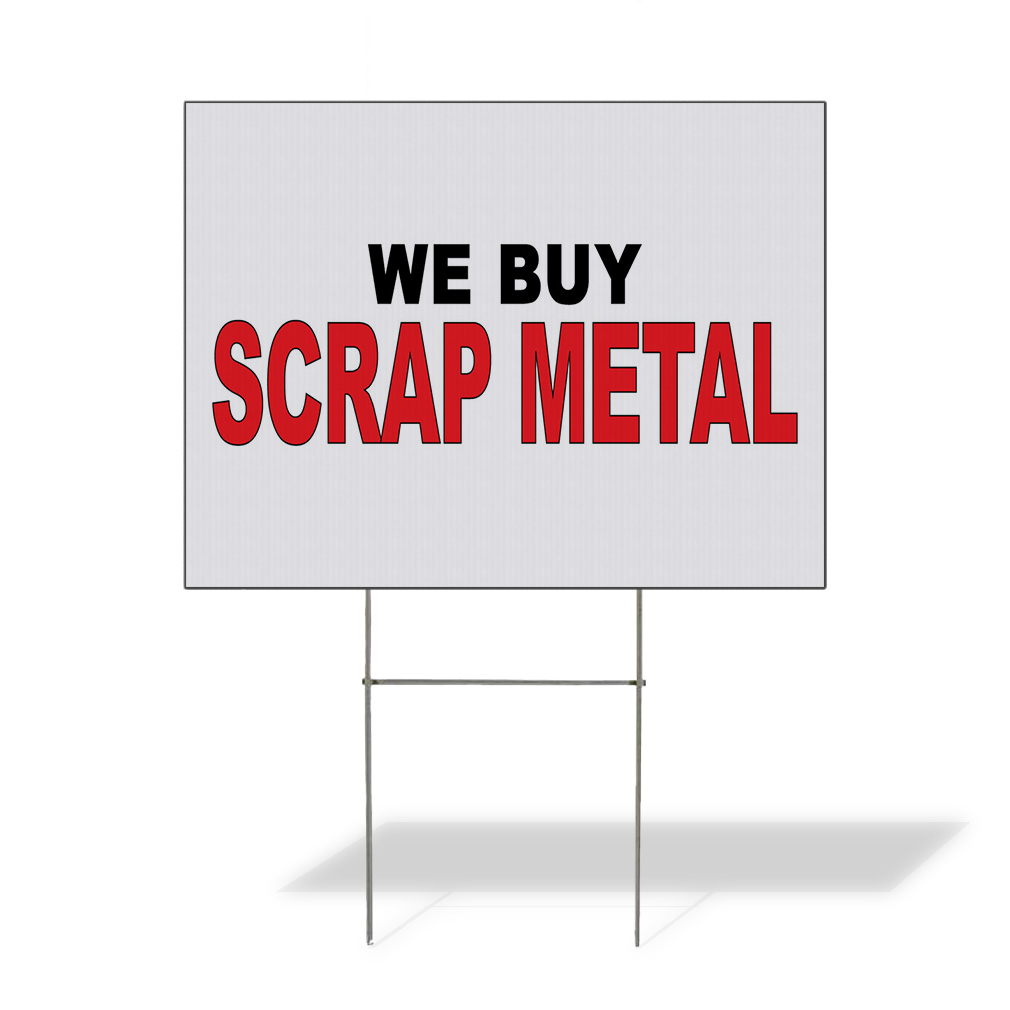 Weatherproof Yard Sign We Buy Scrap Metal Black Red Lawn Garden ...