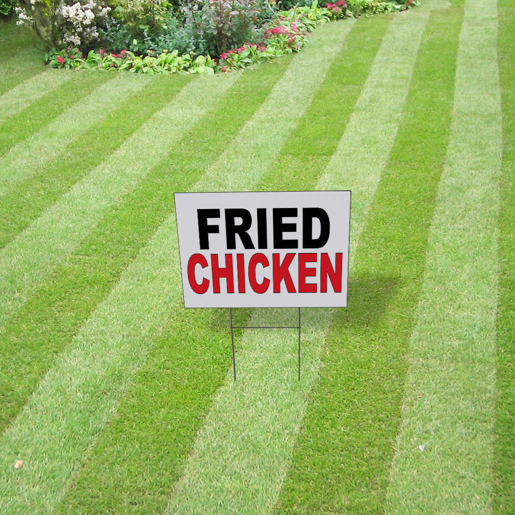 Weatherproof Yard Sign Fried Chicken Black Red Food Bar Restaurant ...