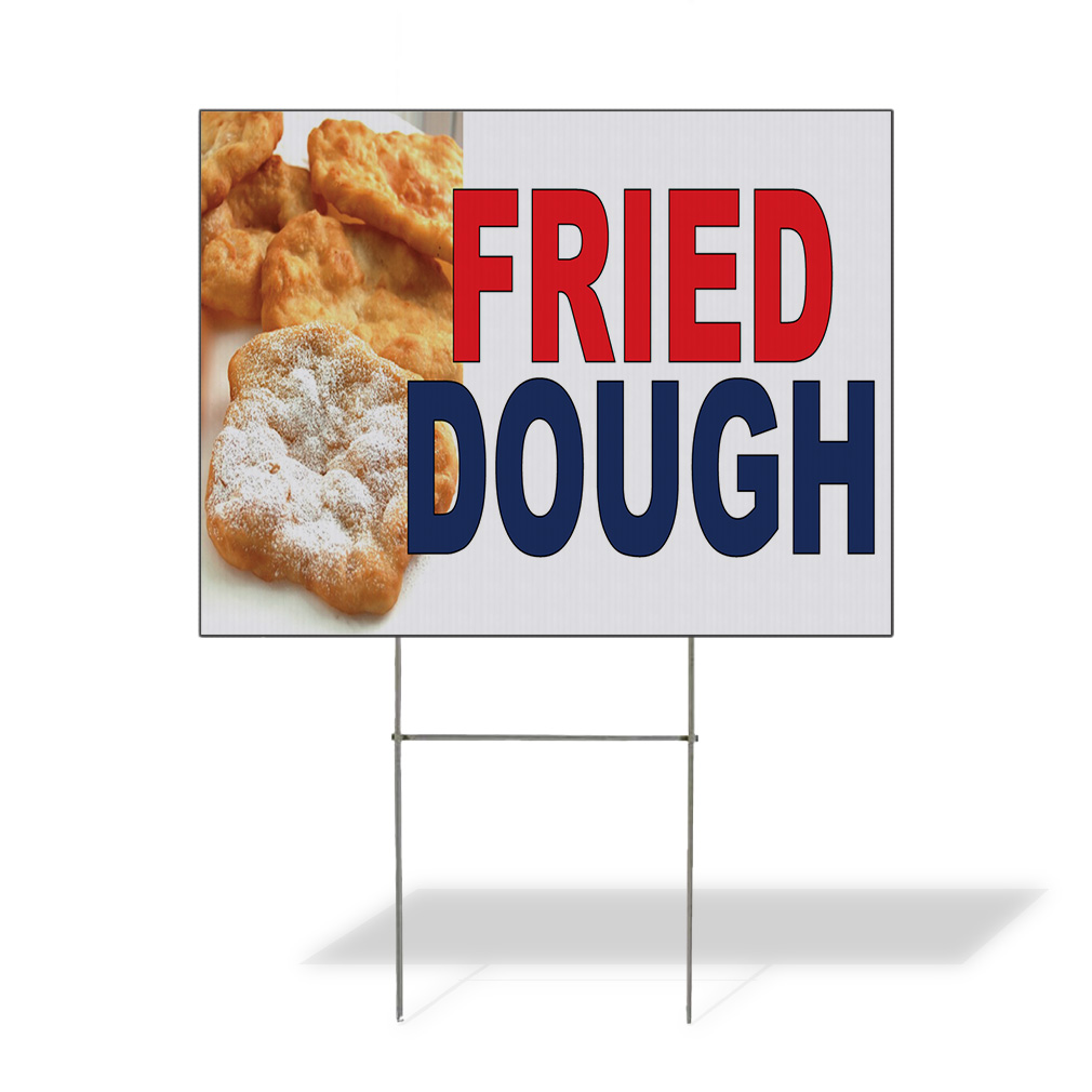 Weatherproof Yard Sign Fried Dough Red Blue Food Bar Restaurant Truck ...