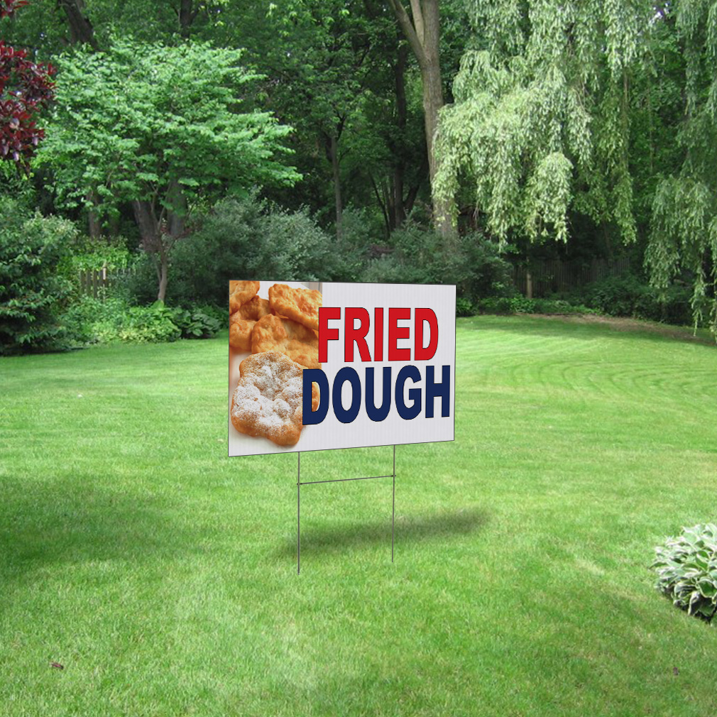Weatherproof Yard Sign Fried Dough Red Blue Food Bar Restaurant Truck ...