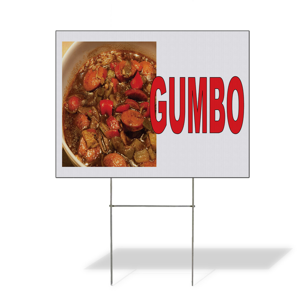 Weatherproof Yard Sign Gumbo Red Food Bar Restaurant Truck Lawn Garden ...