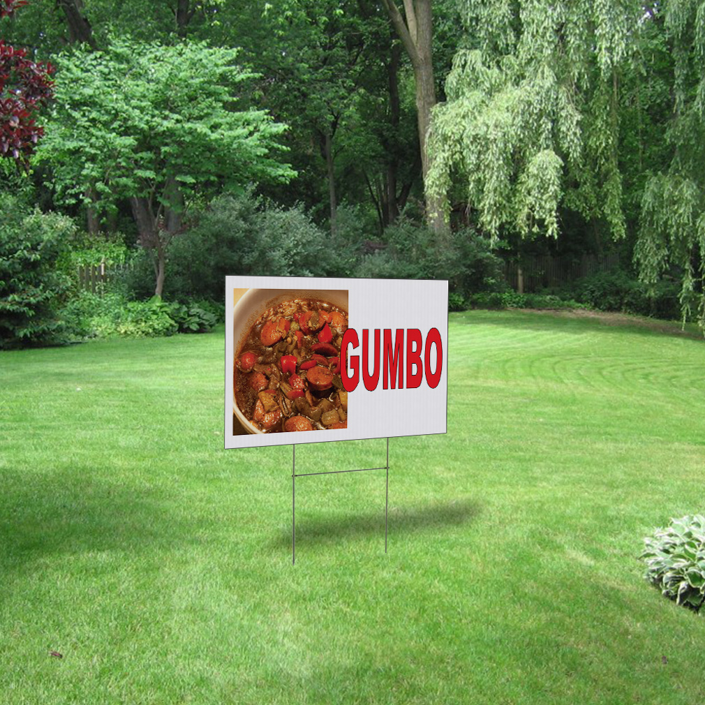 Weatherproof Yard Sign Gumbo Red Food Bar Restaurant Truck Lawn Garden ...