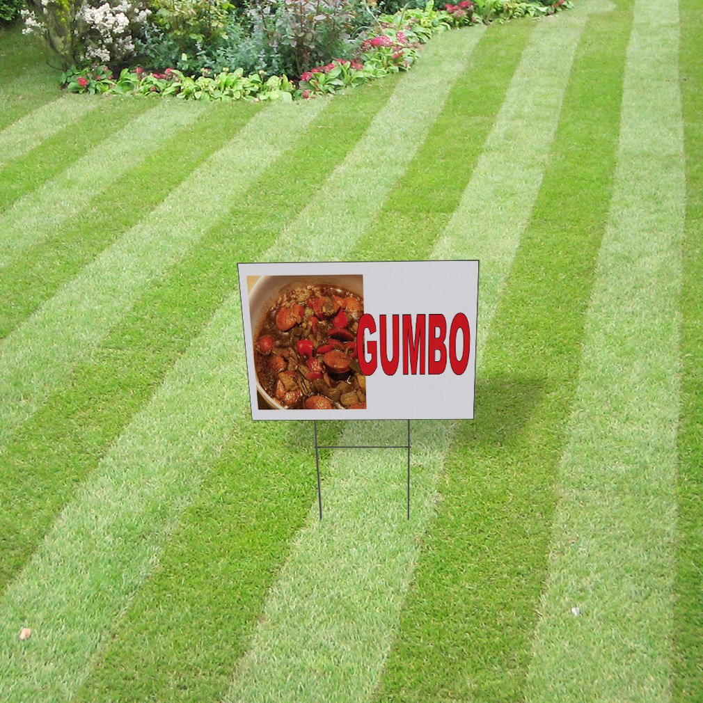 Weatherproof Yard Sign Gumbo Red Food Bar Restaurant Truck Lawn Garden ...