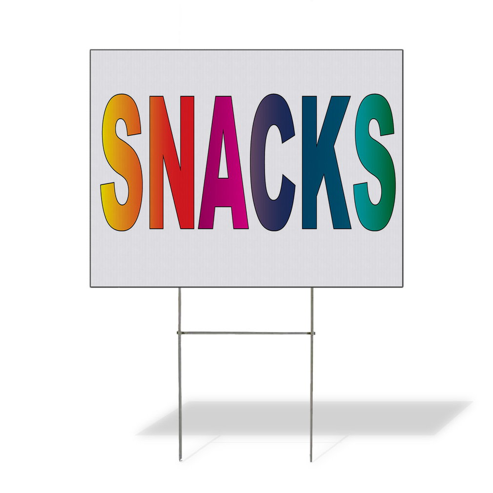 Weatherproof Yard Sign Snacks Rainbow Food Bar Restaurant Truck Lawn ...