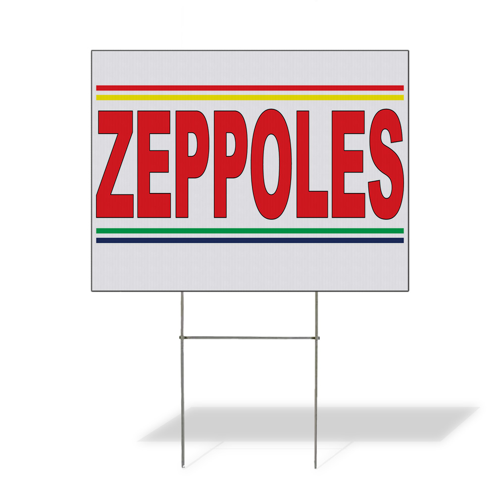 Weatherproof Yard Sign Zeppoles Red Food Bar Restaurant Truck Lawn ...