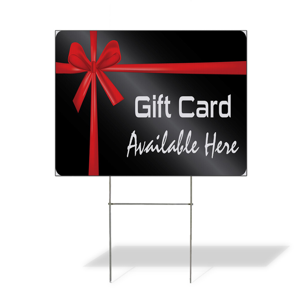 Weatherproof Yard Sign Gift Card Available Here Business B Black Lawn ...