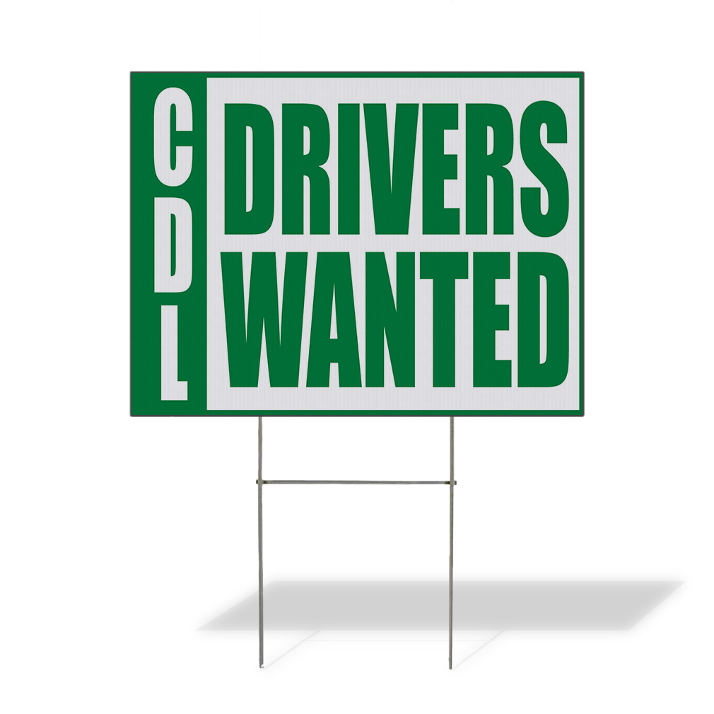Weatherproof Yard Sign Cdl Drivers Wanted Auto Car Vehicle B White Lawn ...