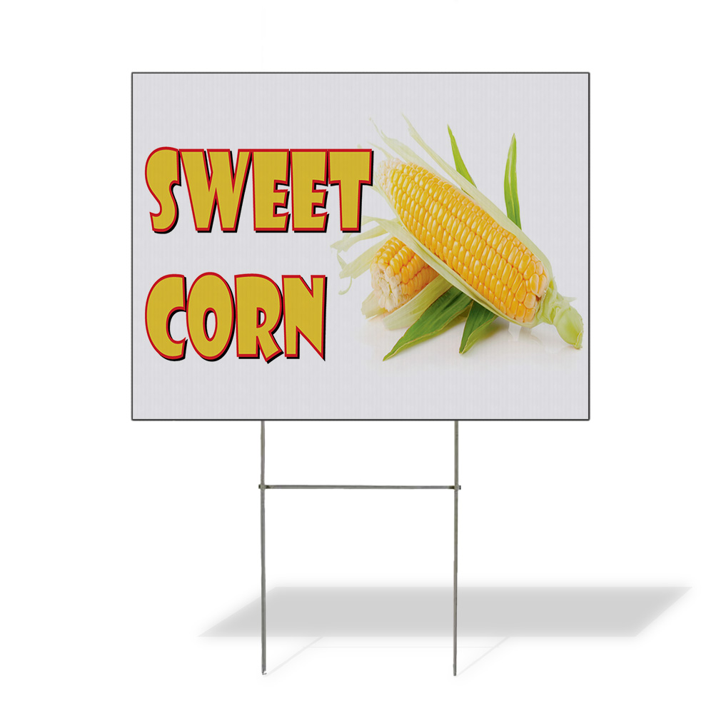Weatherproof Yard Sign Sweet Corn Restaurant Cafe Bar E White Lawn ...