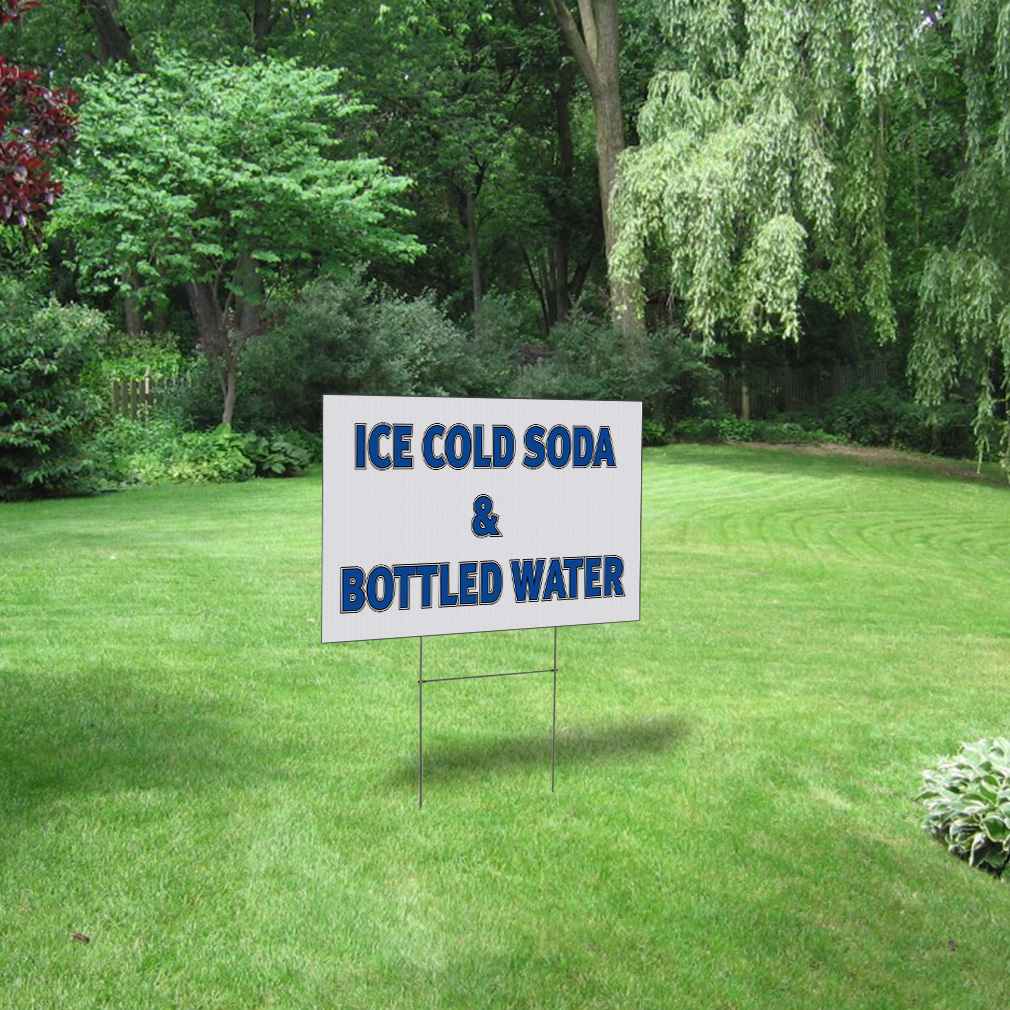 Weatherproof Yard Sign Ice Cold Soda &Bottled Water Restaurant Cafe ...